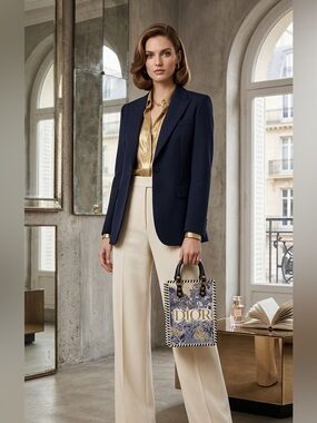 Dior | Bags | Dior Upcycled Handbag Ivory And Shades Of Blue And Gold ...